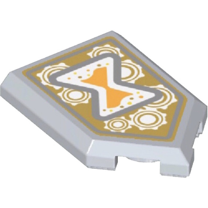 LEGO Tile 2 x 3 Pentagonal with Cogs and Hourglass Sticker (22385 ...