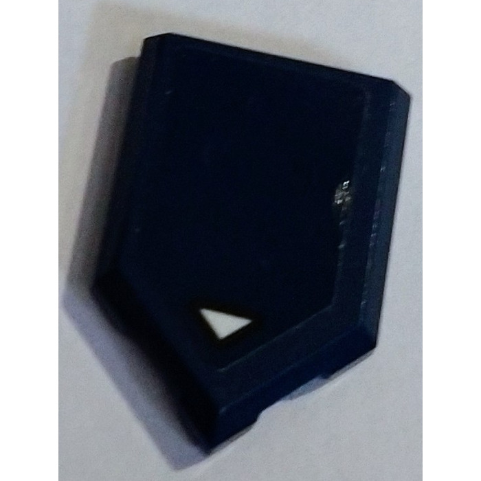 LEGO Tile 2 x 3 Pentagonal with Dark blue with white triangle Sticker ...