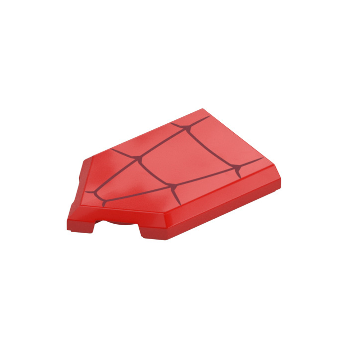 LEGO Tile 2 x 3 Pentagonal with Dark Red Webbing (22385) | Brick Owl ...