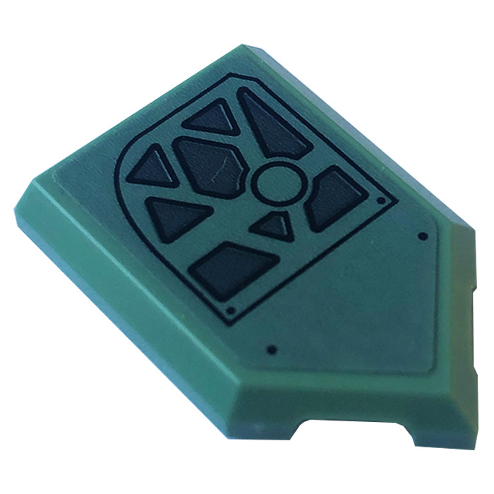 LEGO Tile 2 x 3 Pentagonal with Dots, Lines, Frame, Triangles (Left ...