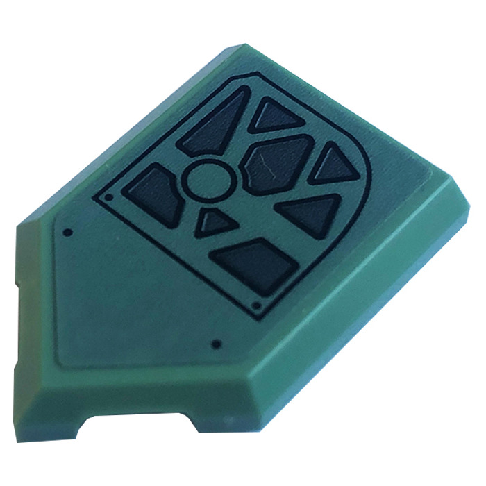 LEGO Tile 2 x 3 Pentagonal with Dots, Lines, Frame, Triangles (Right ...