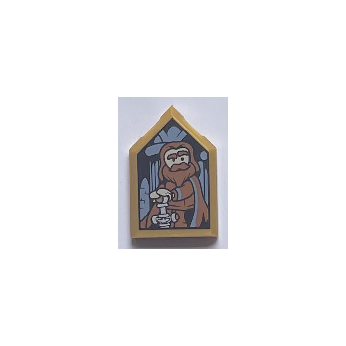 LEGO Tile 2 x 3 Pentagonal with Godric Gryffindor Portrait (22385 ...