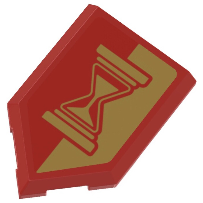 LEGO Tile 2 x 3 Pentagonal with Gold Hourglass Sticker (22385) | Brick ...