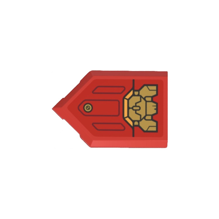 LEGO Tile 2 x 3 Pentagonal with Gold Panel Detail Sticker (22385 ...