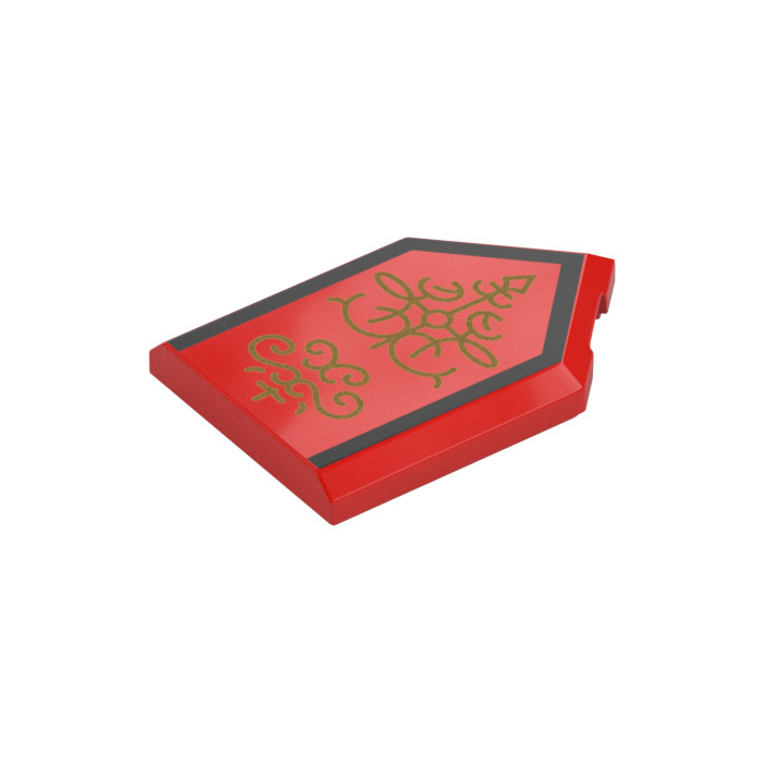 LEGO Tile 2 x 3 Pentagonal with Gold Pattern (22385 / 108116) | Brick ...