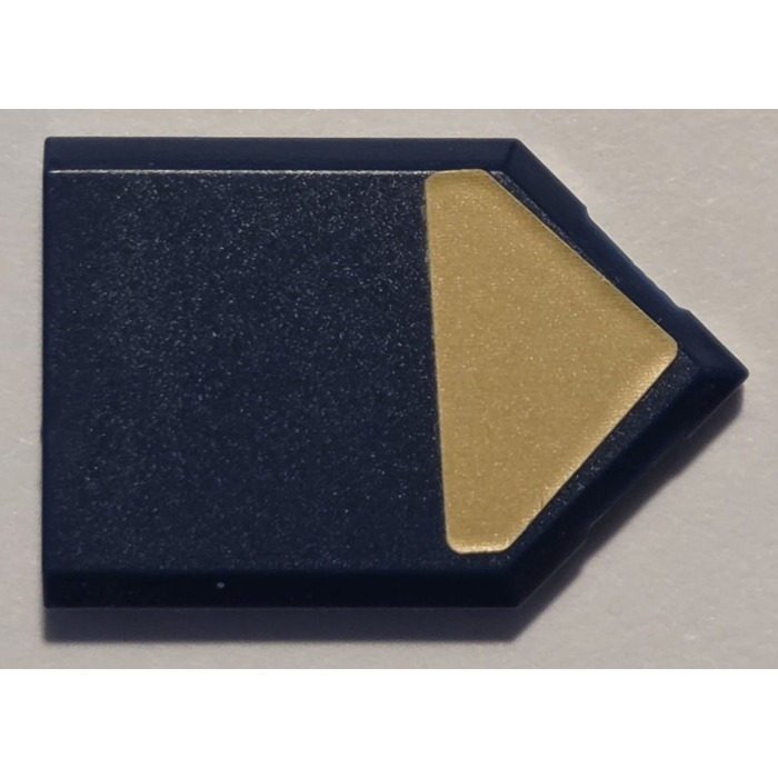LEGO Tile 2 x 3 Pentagonal with Gold Pentagon Arrow Sticker (22385 ...