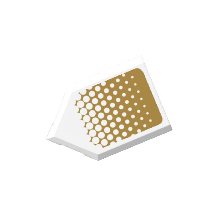 LEGO Tile 2 x 3 Pentagonal with Graduated White Spots on Gold ...