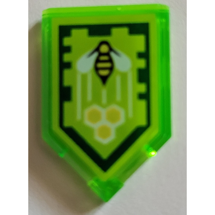 LEGO Tile 2 x 3 Pentagonal with Honey Bees Power Shield (22385) | Brick ...