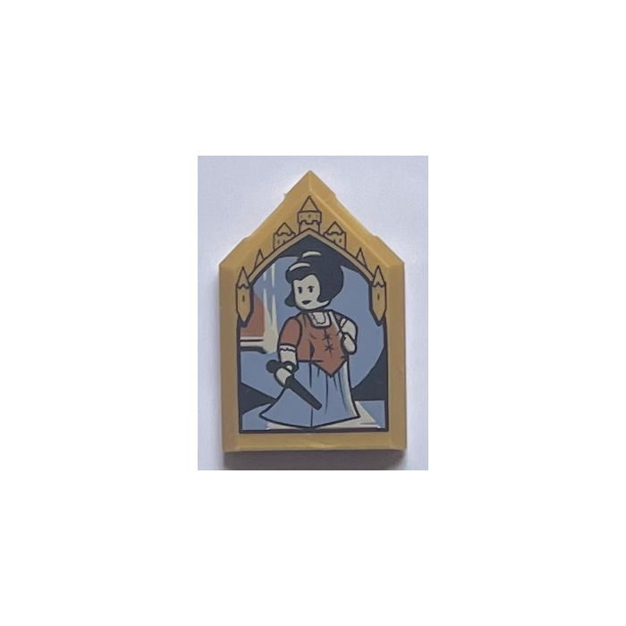 LEGO Tile 2 x 3 Pentagonal with Maud Montague Portrait (22385) | Brick ...