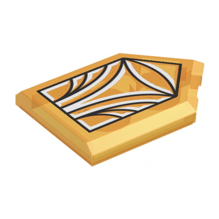 LEGO Tile 2 x 3 Pentagonal with Outline Feather Pattern Sticker (22385 ...