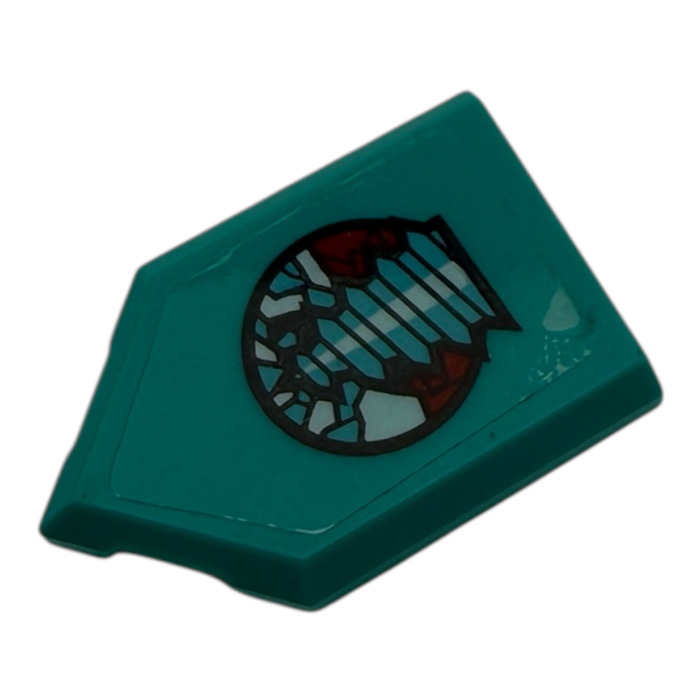 LEGO Tile 2 x 3 Pentagonal with Rock Raiders Drill Logo Sticker (22385 ...