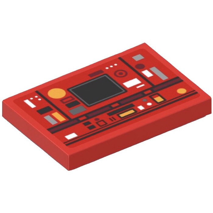 LEGO Tile 2 x 3 with Batcave Computer Bank Sticker (26603) | Brick Owl ...