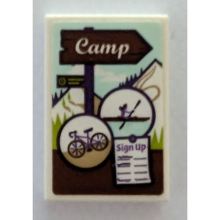 LEGO Tile 2 x 3 with Camp sign Sticker (26603) | Brick Owl - LEGO ...