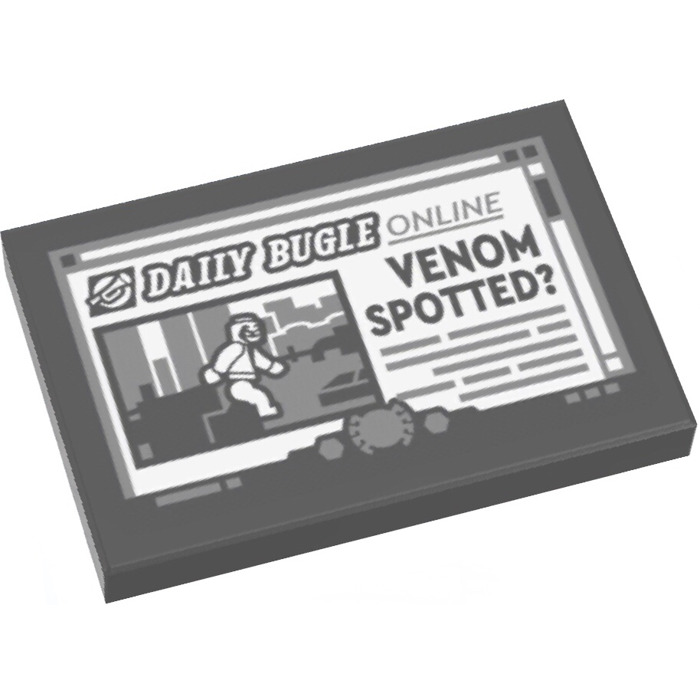 LEGO Tile 2 x 3 with ‘DAILY BUGLE ONLINE’ Screen Sticker (26603 ...