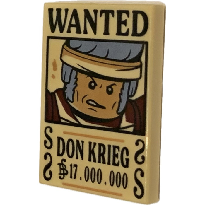 LEGO Tile 2 x 3 with Don Krieg wanted Poster 17.000.000 Berry (26603 ...