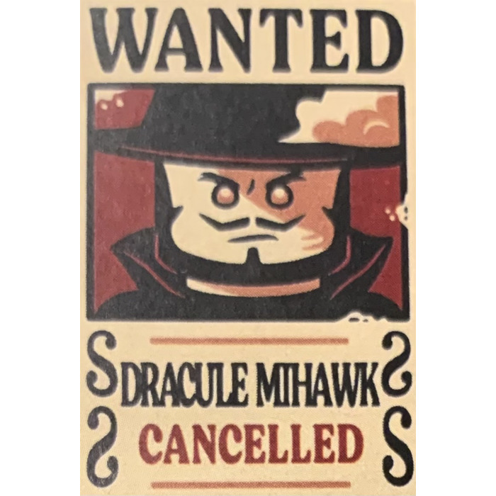 LEGO Tile 2 x 3 with DRACULE MIHAWK Wanted Poster (26603) | Brick Owl