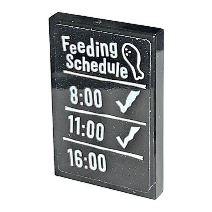 LEGO Tile 2 x 3 with Feeding Schedule Sticker (26603) | Brick Owl ...