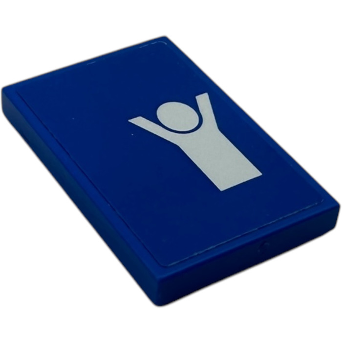 LEGO Tile 2 x 3 with figure with hands up (left) Sticker | Brick Owl ...