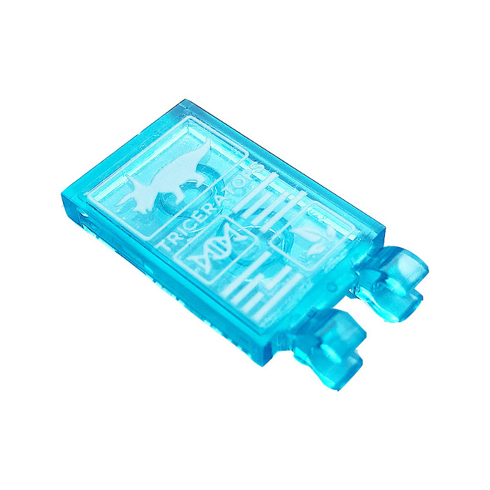 LEGO Tile 2 x 3 with Horizontal Clips with Dinosaur 'TRICERATOPS ...