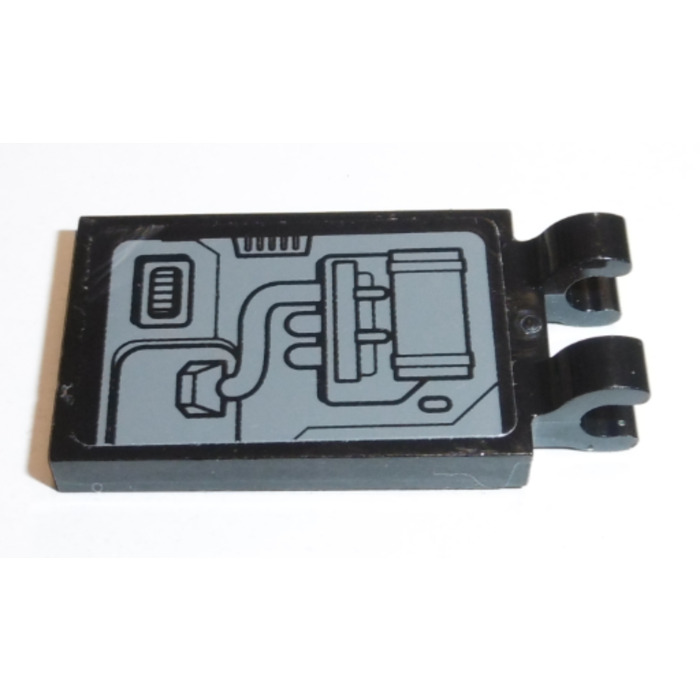 LEGO Tile 2 x 3 with Horizontal Clips with SW machinery and piping ...