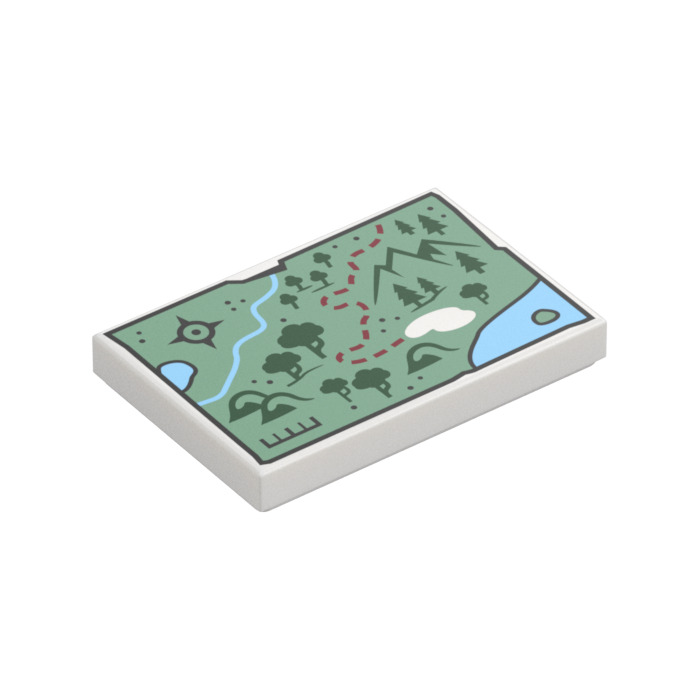 LEGO Tile 2 x 3 with Map (26603 / 110424) | Brick Owl