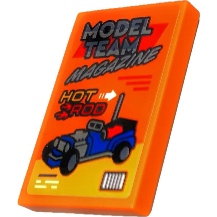 LEGO Tile 2 x 3 with Model Team Magazine Hot Rod Sticker (26603 ...