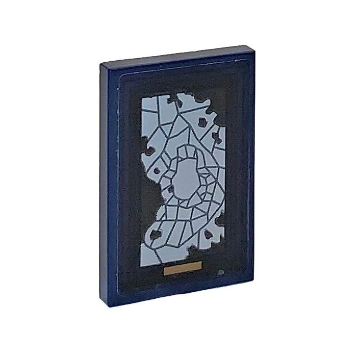 LEGO Tile 2 x 3 with Painting of a Silver Map Sticker (26603) | Brick ...