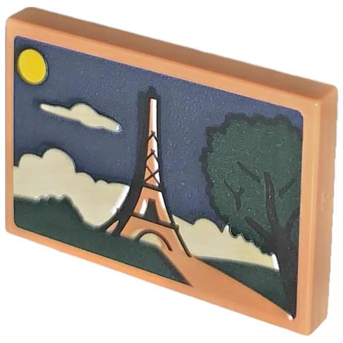 LEGO Tile 2 x 3 with Parisian Landscape with Eiffel Tower Sticker ...