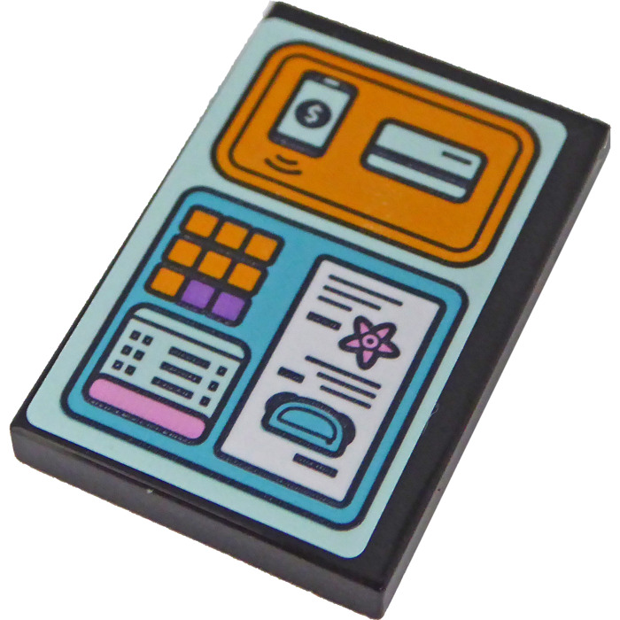 LEGO Tile 2 x 3 with Phone / card / pin pad / ATM Sticker (26603 ...