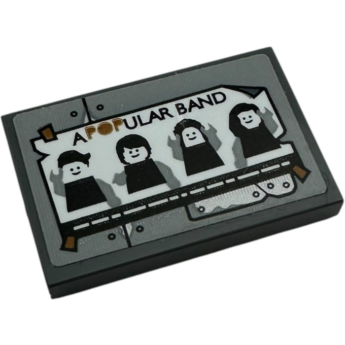 LEGO Tile 2 x 3 with poster of 'A POPULAR BAND' Sticker (26603) | Brick ...