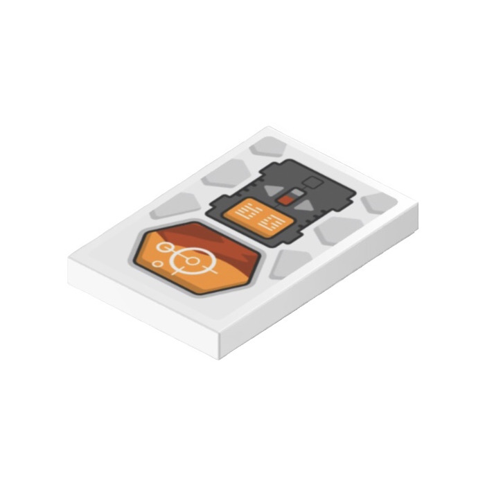 LEGO Tile 2 x 3 with Radar Screen and Control Panel Sticker (26603 ...