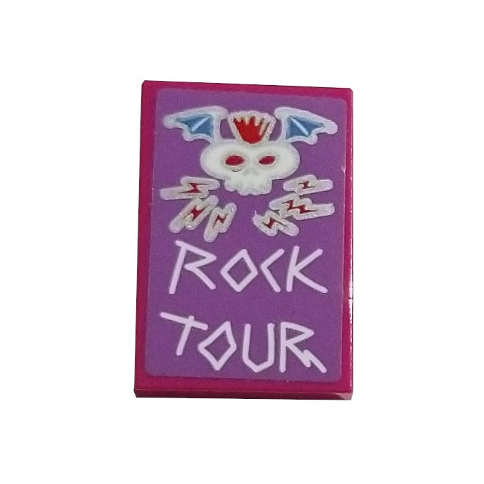 LEGO Tile 2 x 3 with Rock Tour Sticker (26603) | Brick Owl - LEGO ...