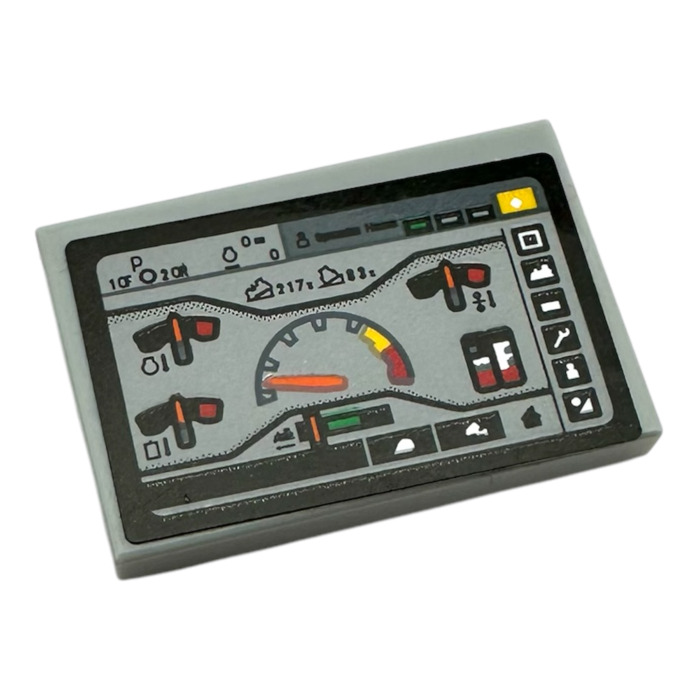 LEGO Tile 2 x 3 with speedometer and control panel Sticker (26603 ...