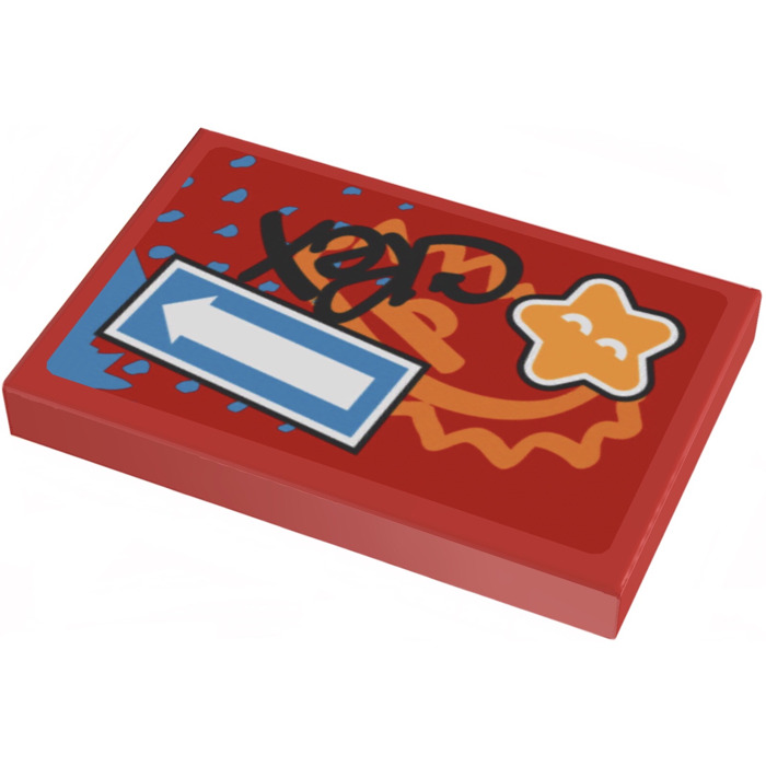LEGO Tile 2 x 3 with Star, Arrow and ‘CRex’ Tag Sticker (26603) | Brick ...