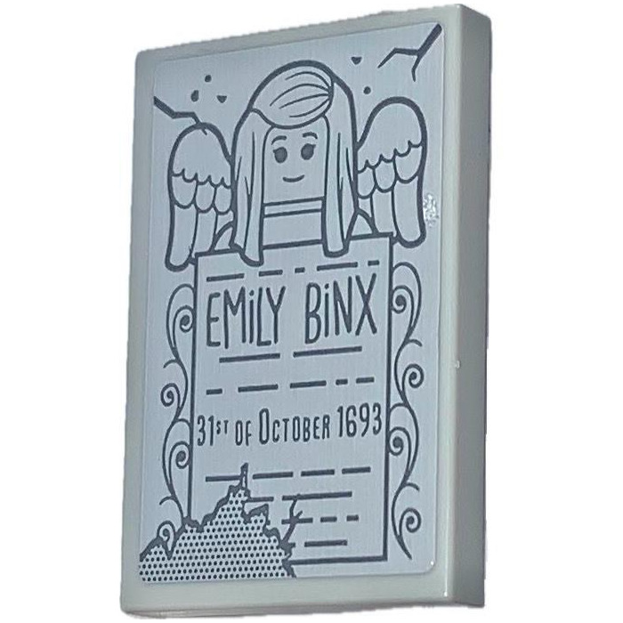 LEGO Tile 2 x 3 with Tombstone Emily Binx Sticker (26603) | Brick Owl ...
