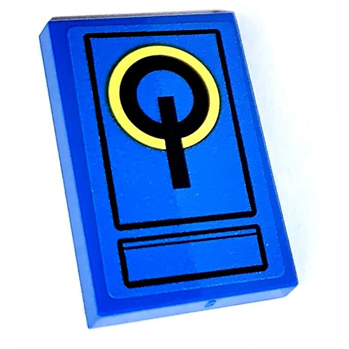 LEGO Tile 2 x 3 with Yellow and Black Power Button Sticker (26603 ...