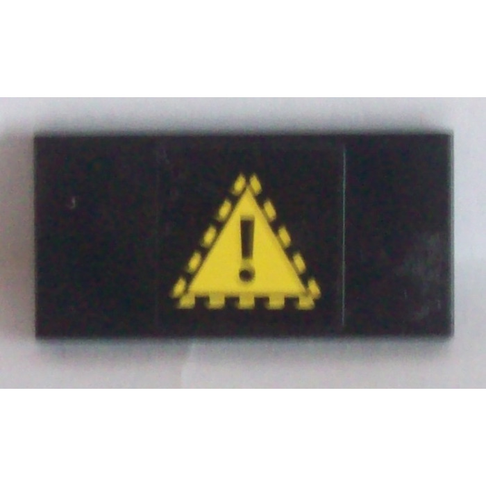 LEGO Tile 2 x 4 with Black Exclamation Mark in Yellow Triangle Sticker ...