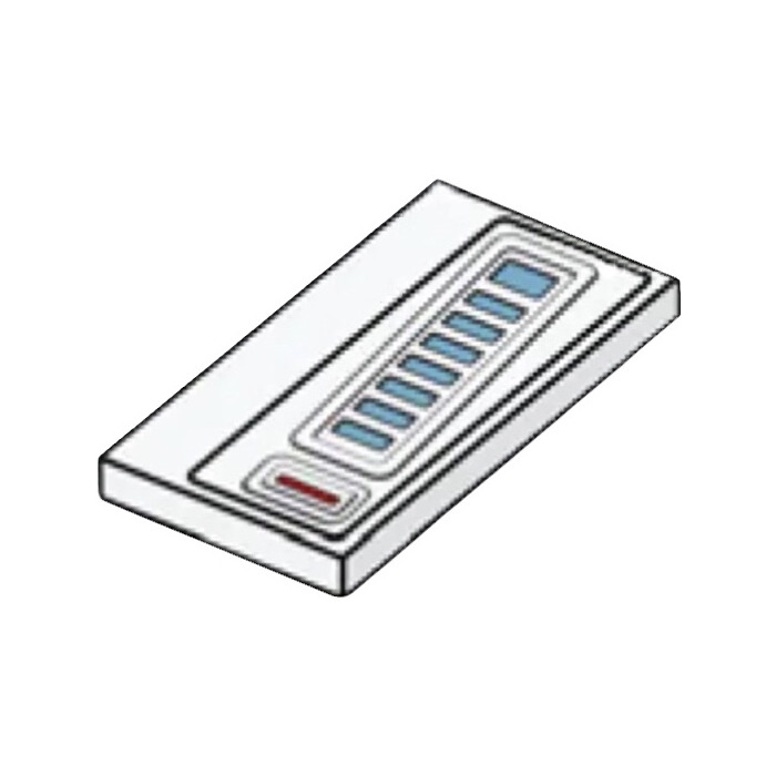 LEGO Tile 2 x 4 with Blue and Red Vents Panel (Right) Sticker (87079 ...
