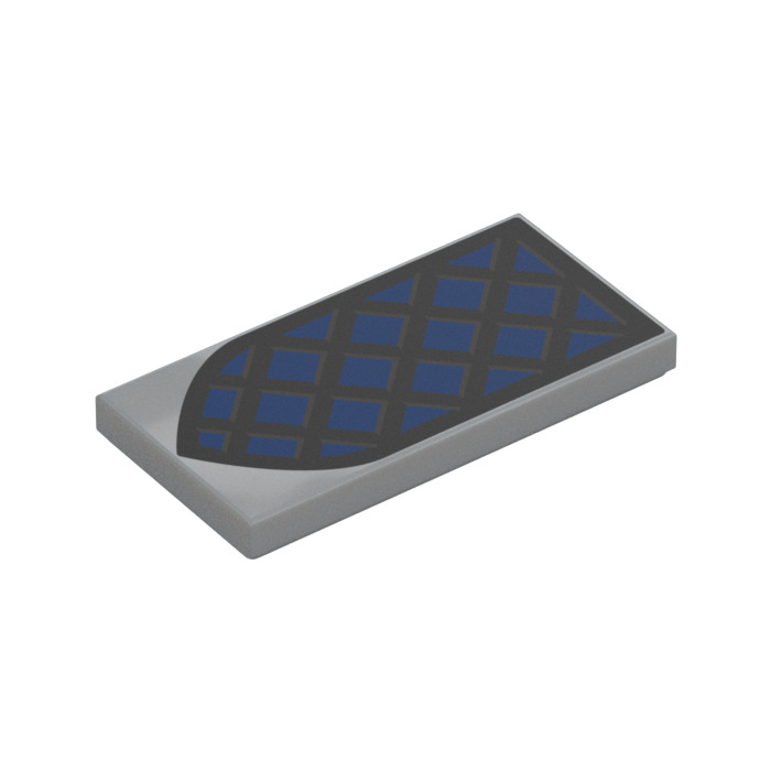 LEGO Tile 2 x 4 with Blue Arched Window with Black Lattice (87079 ...