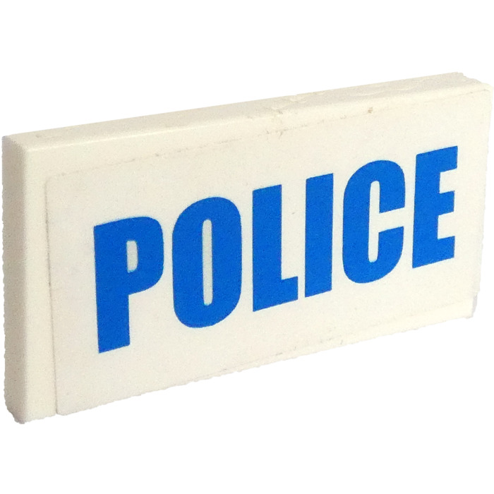 LEGO Tile 2 x 4 with Blue 'POLICE' Sticker (87079) | Brick Owl - LEGO ...