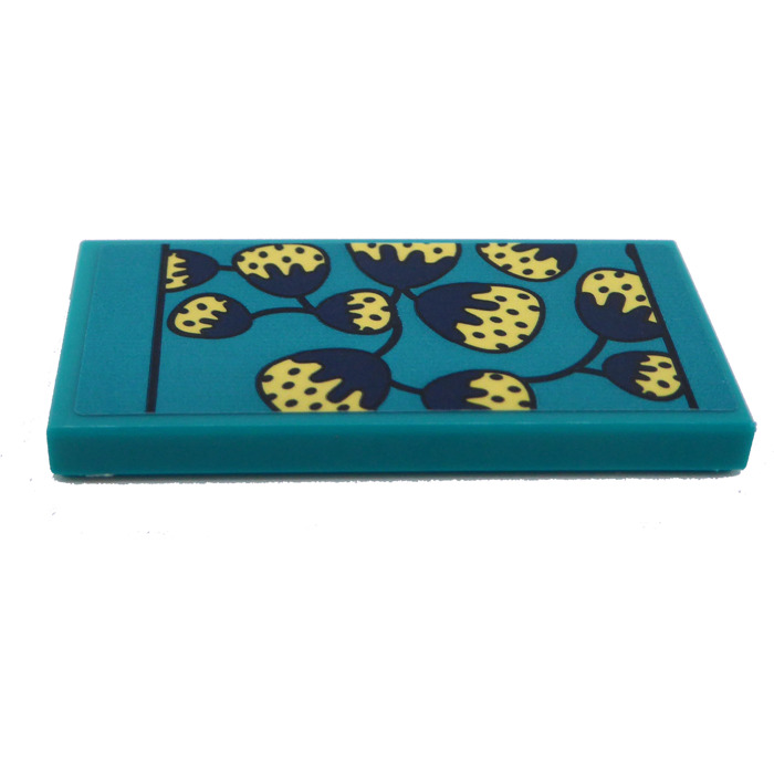 LEGO Tile 2 x 4 with Bright Light Yellow Flowers with Black Points ...