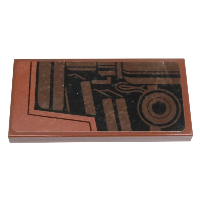 LEGO Tile 2 x 4 with Brown Mechanical Parts (Right) Sticker (87079 ...