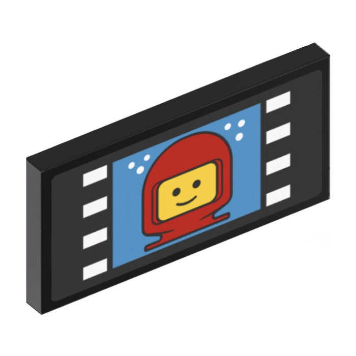 LEGO Tile 2 x 4 with Classic Spaceman Head Sticker (87079) | Brick Owl ...