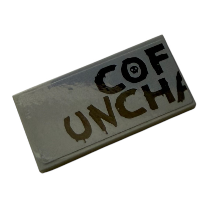 LEGO Tile 2 x 4 with 'COF' and 'UNCHA' (Coffee Unchained Sign) Sticker ...