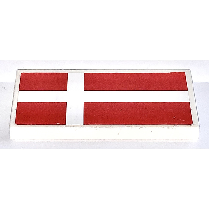 LEGO Tile 2 x 4 with Danish Flag Sticker (87079) | Brick Owl - LEGO ...