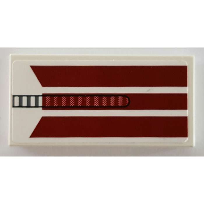 LEGO Tile 2 x 4 with Dark Red Stripes and Vent Sticker (87079) | Brick ...