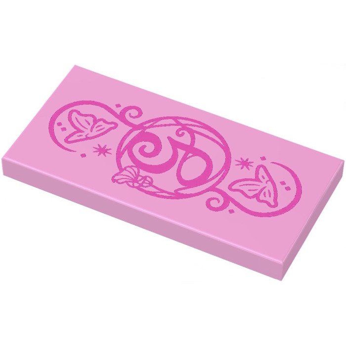 LEGO Tile 2 x 4 with Decorative ‘G’ and Butterflies Sticker (87079 ...