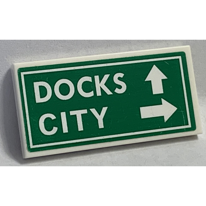 LEGO Tile 2 x 4 with Docks and City Directions Sticker (87079) | Brick ...