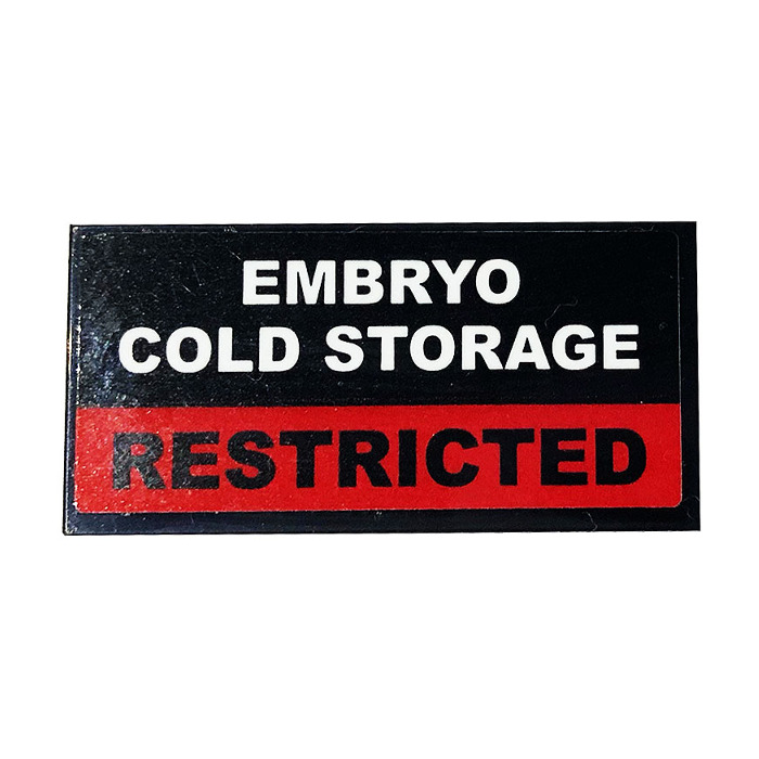 LEGO Tile 2 x 4 with 'EMBRYO COLD STORAGE', 'RESTRICTED' Sticker (87079 ...