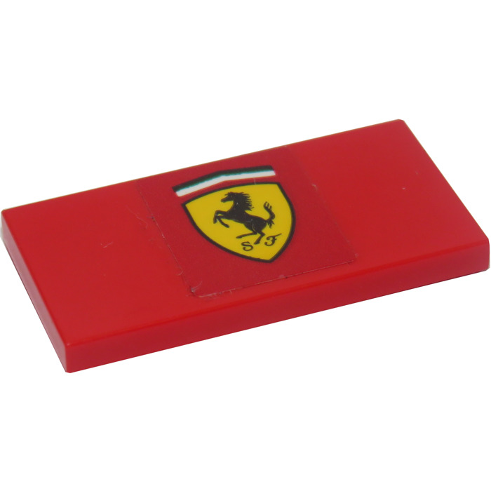 LEGO Tile 2 x 4 with Ferrari Logo Sticker (87079) | Brick Owl - LEGO ...